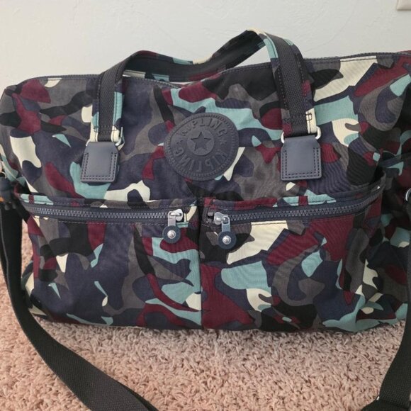 Kipling | Bags | Kipling Itska Duffel Bag Weekender Gym Camo Print ...